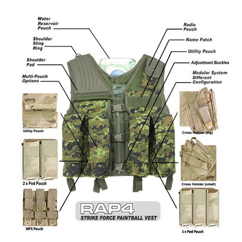 Desert Camo Strikeforce Tactical Modular Vest (Large Size) – MCS