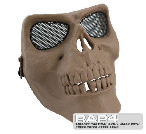Tactical Skull Mask with Perforated Steel Lens (Tan) – MCS