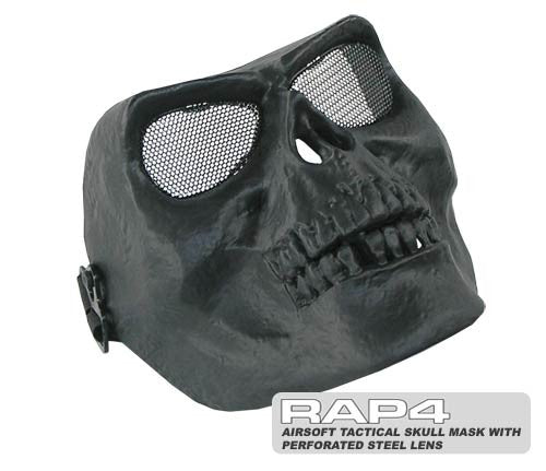 Tactical Skull Mask with Perforated Steel Lens (Black) – MCS